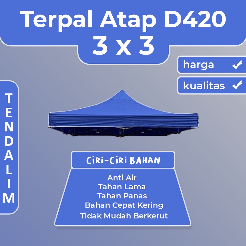 Jual Terpal Atap Tenda Lipat Impor Ukuran 3x3 Meter / Bahan Polyester ...