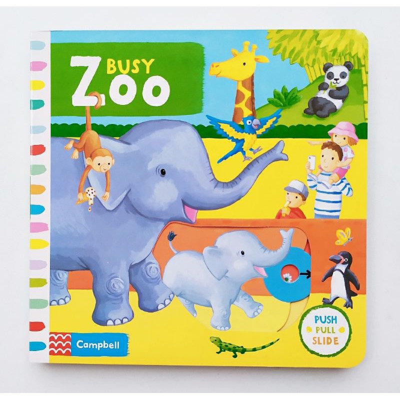 Jual Campbell Busy Zoo (Push Pull Slide Board Book) | Shopee Indonesia