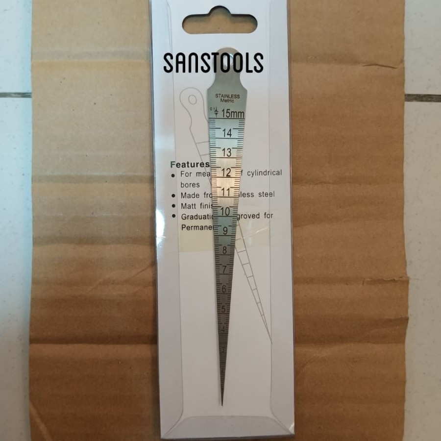 Jual Penggaris mistar lancip alat ukur kedalaman bor tapper gauge taper ...