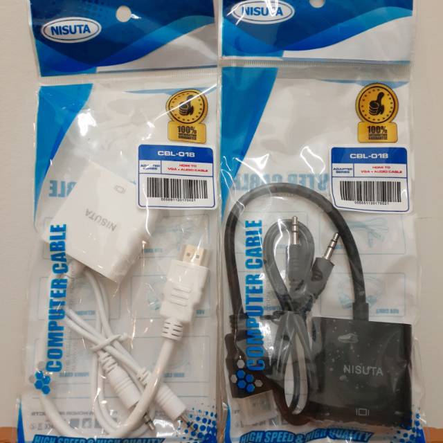 Jual Nisuta CBL-018 Computer Kabel HDMI to VGA + Audio Cable | Shopee Indonesia