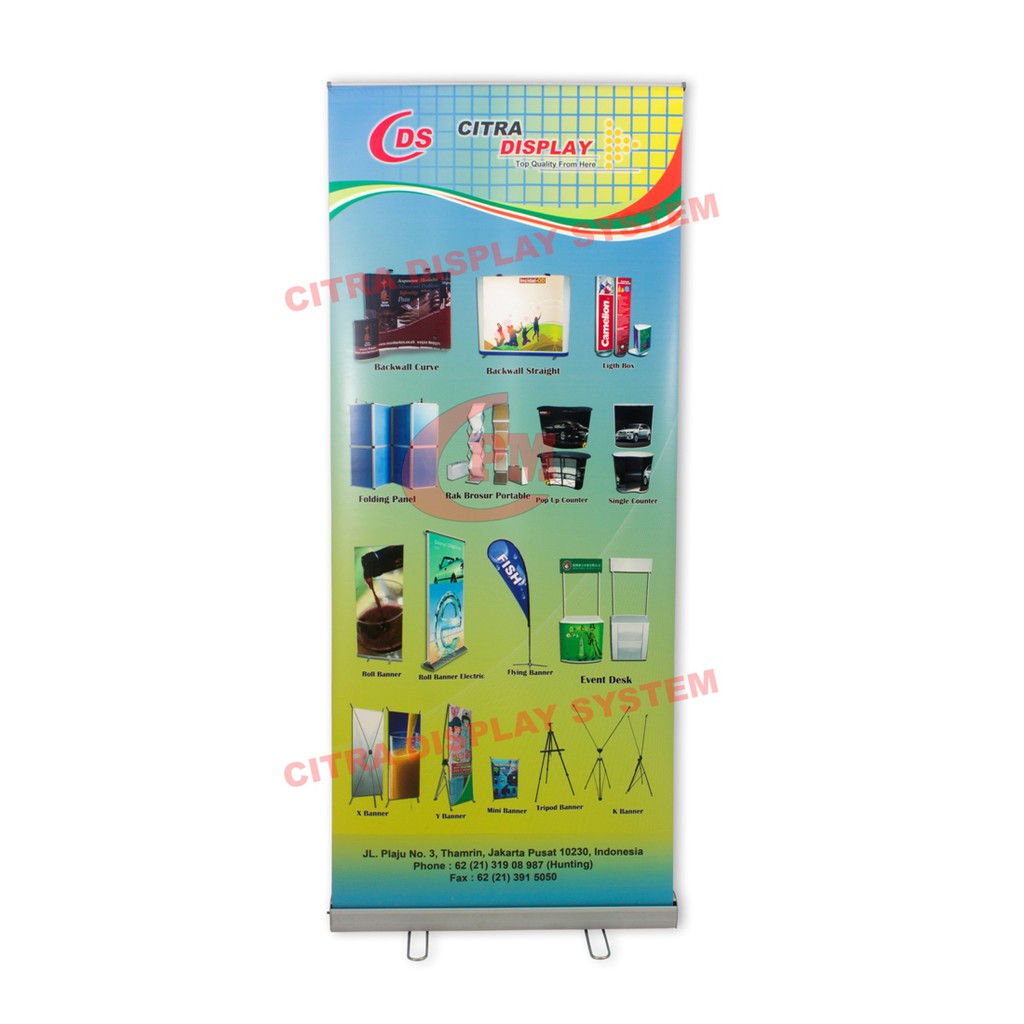 Jual Roll Banner / Roll Up Stainless ukuran(85cm x 200cm) | Shopee ...
