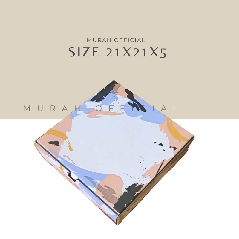 Jual kardus 21x21x5 box warna merah hitam putih biru pink corak abstrak ...