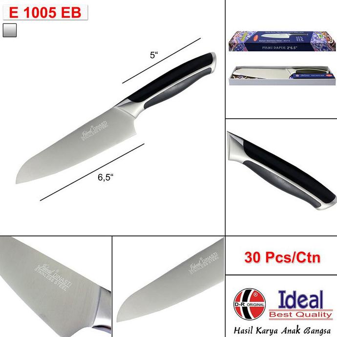 Jual IDEAL PISAU PISO DAPUR STAINLESS STEEL ORIGINAL MASAK POTONG KUAT - E 1005 EB | Shopee ...