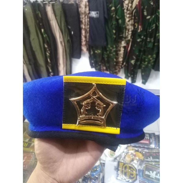 Jual Baret biru pm camel merah baret polisi militer baret pom ad ...