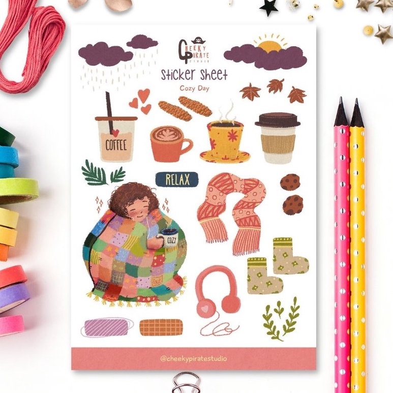 Jual Sticker Sheet - Cozy Day| | Bullet Journal Stickers| Planner ...