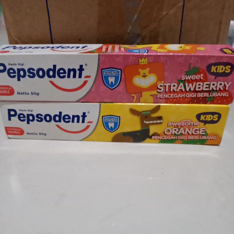 Jual Pepsodent Kids Pasta Gigi Anak Strawberry Jeruk Orange 50 g ...