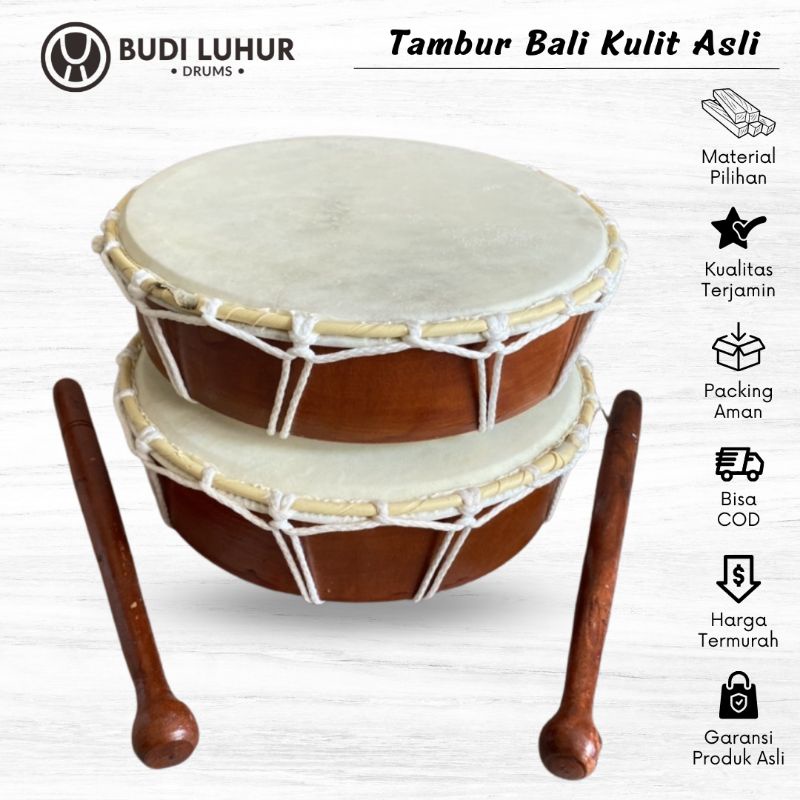 Jual Alat Musik Tradisonal Tambur Bali Kulit Asli Tali Rajut Kecil ...