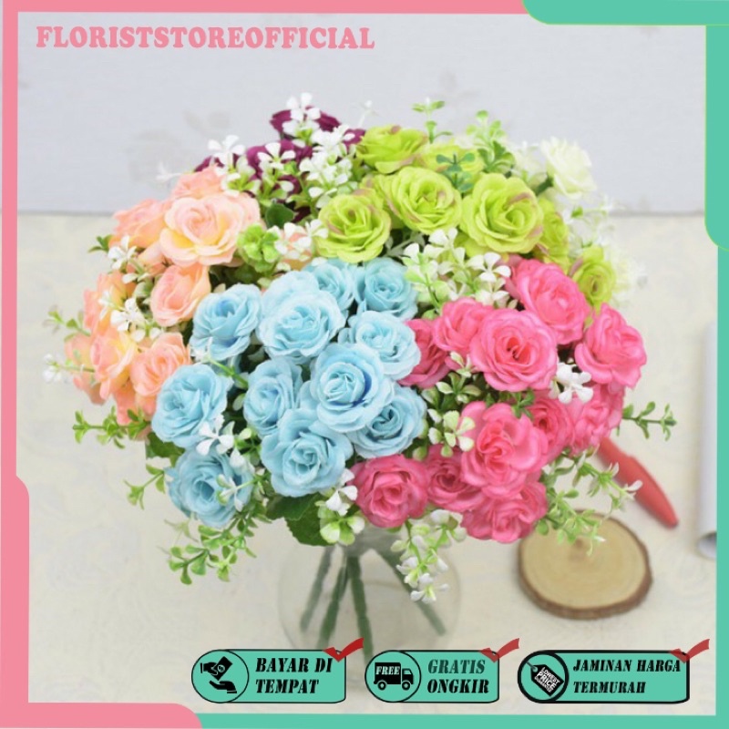 Jual COD BUNGA MAWAR BUNGA TANGKAI PLASTIK BUNGA ARTIFISIAL BUNGA ...