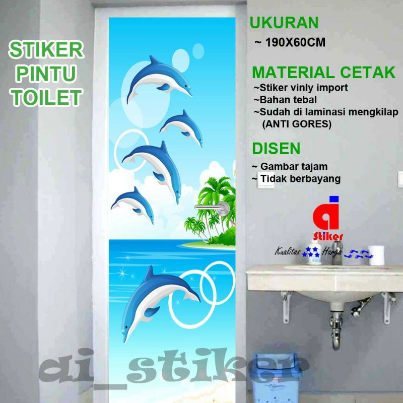 Jual STICKER PINTU KAMAR MANDI BISA COSTUM GAMBAR | Shopee Indonesia