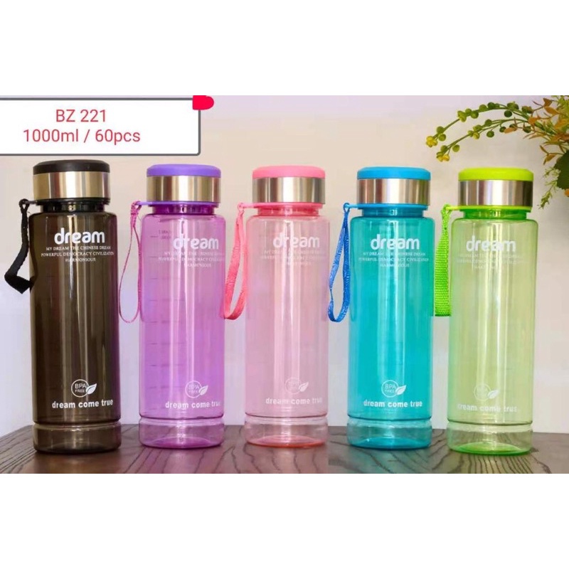 Jual BOTOL MINUM DREAM 1 LITER NEW / BOTOL AIR MINUM WARNA WARNI 1 ...