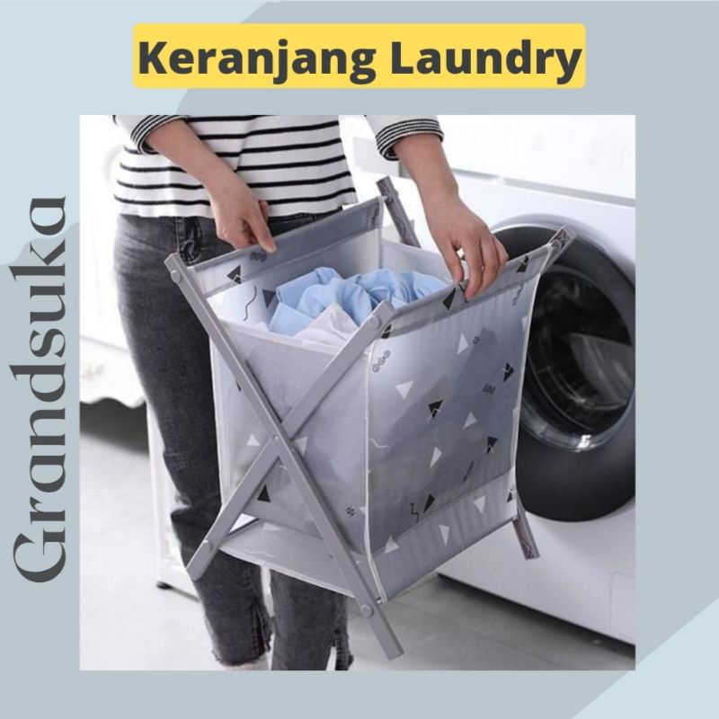 Jual keranjang laundry lipat keranjang kain kotor segitiga tempat kain ...