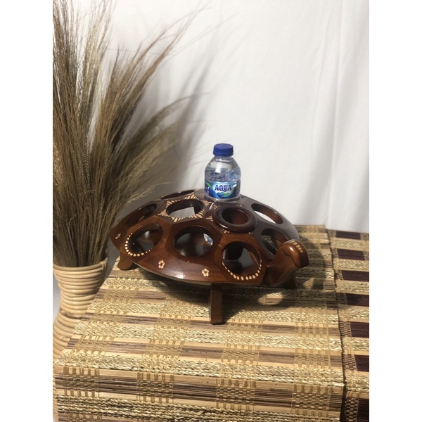 Jual Tempat minuman / tempat aqua gelas aesthetic kayu jati bentuk kura ...