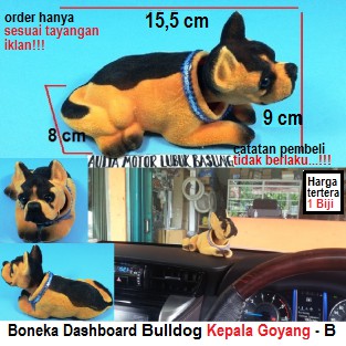 Jual aksesoris dashboard mobil boneka goyang - model anjing bulldog ...