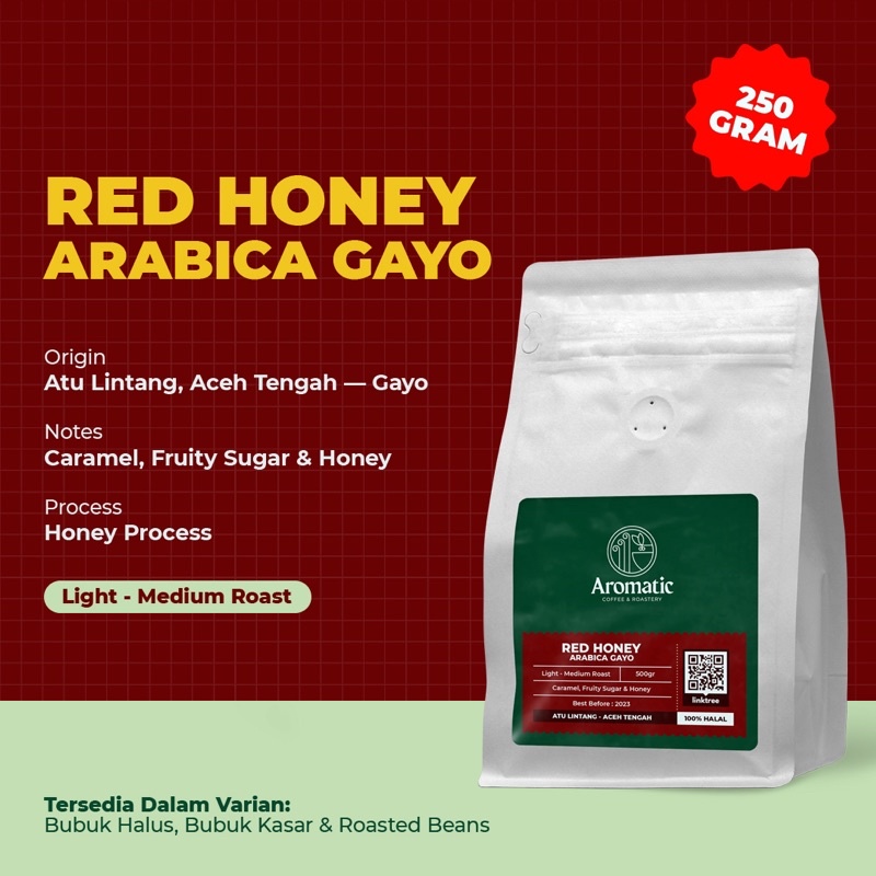 Jual AROMATIC COFFEE Kopi Honey Arabica Gayo 250 Gram (BUBUK/ BIJI ...