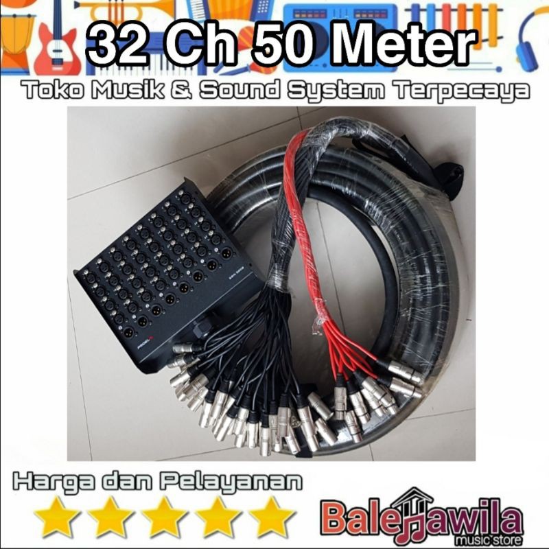 Jual Kabel Recording Cable Audio Snack Canon PROEL 32 Channel 50 Meter ...