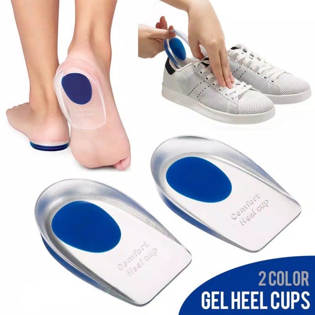 Jual 1 Pasang Insole Gel Silicone Tumit / Bantalan Tumit Silikon Biru ...