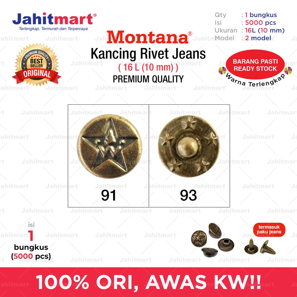 Jual KANCING RIVET JEANS "MONTANA" (1 BUNGKUS-5.000 PCS) | Shopee Indonesia