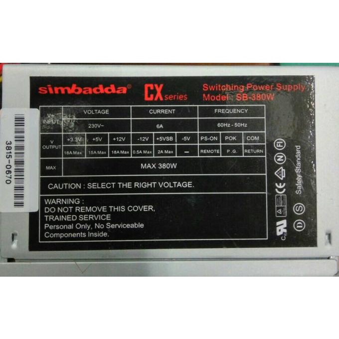 Jual Psu Simbadda Mini Itx 380Watt Oem | Shopee Indonesia