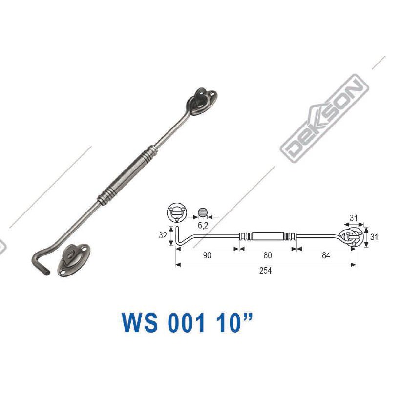 Jual WINDOW STAY DEKKSON WS 001 10" INCH SSS HAK ANGIN Penahan Jendela ...