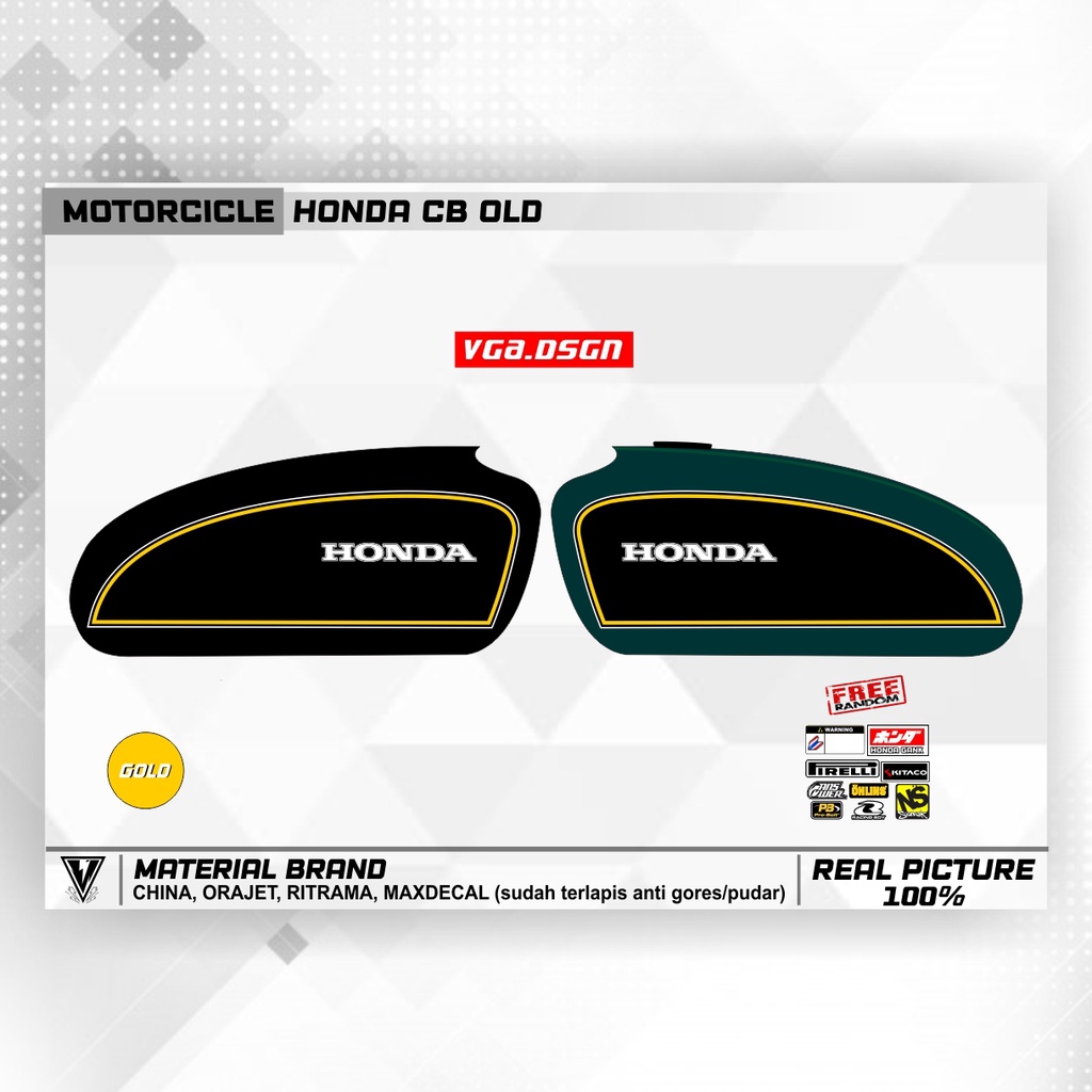 Jual STIKER CB POLOS HONDA CB 100 CB 125 CB GLATIK STRIPING LIS BODY CB ...