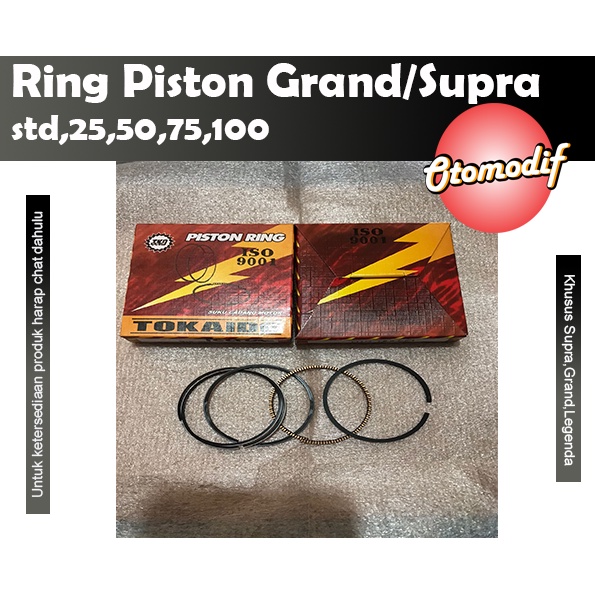 Jual Ring Piston Pir Seher Seker Astrea Grand Supra Std 25 50 75 100 Tokaido | Shopee Indonesia