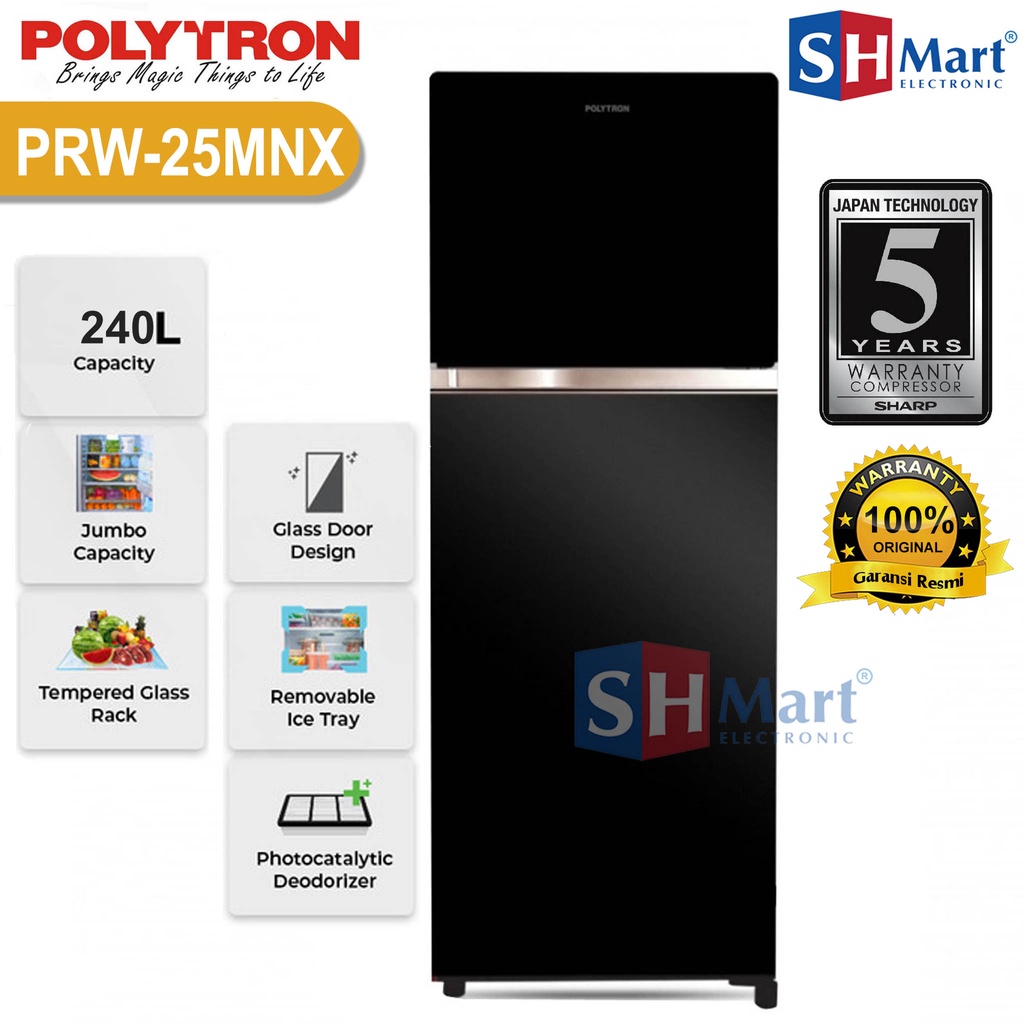Jual KULKAS 2 PINTU POLYTRON BELLEZA JUMBO PRW-23MN / 25MN / 29MN GARANSI RESMI | Shopee Indonesia