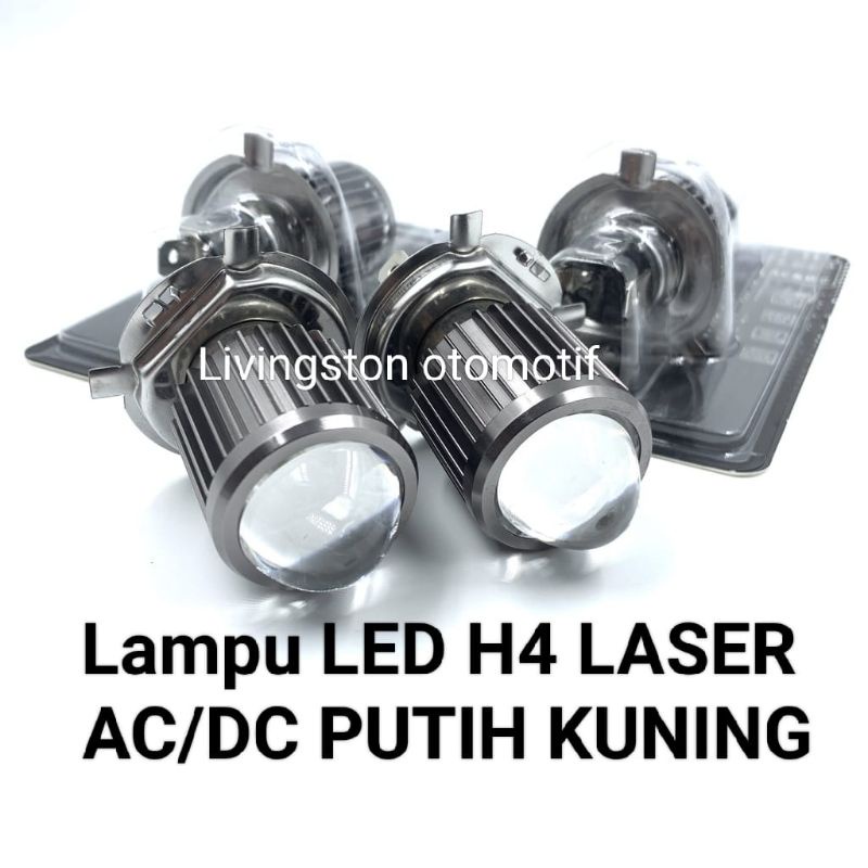 Jual Lampu LED UTAMA Motor H4 LASER Putih/Kuning Ac/Dc | Shopee Indonesia