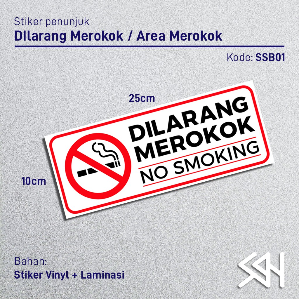 Jual Stiker Peringatan | Sticker Penunjuk | DILARANG MEROKOK - SMOKING ...