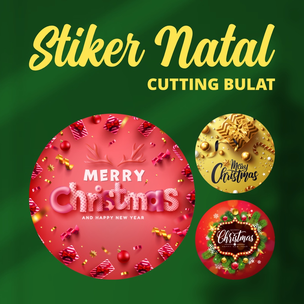 Jual STIKER NATAL BULAT / CHRISTMAS | SUN PRINTING | Shopee Indonesia