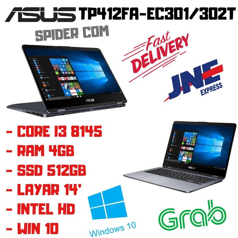 Jual LAPTOP ASUS TP412FA INTEL CORE I3 GEN 8 RAM 4GB SSD 512GB LAYAR ...