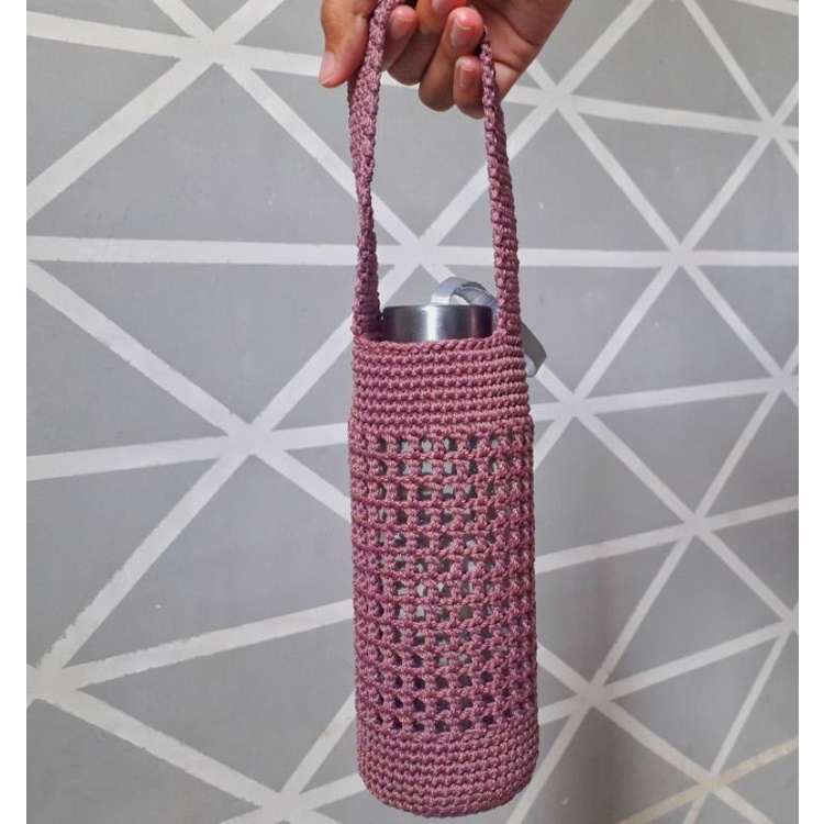 Jual bottle handle rajut/cover botol rajut/sarung botol minum rajut ...