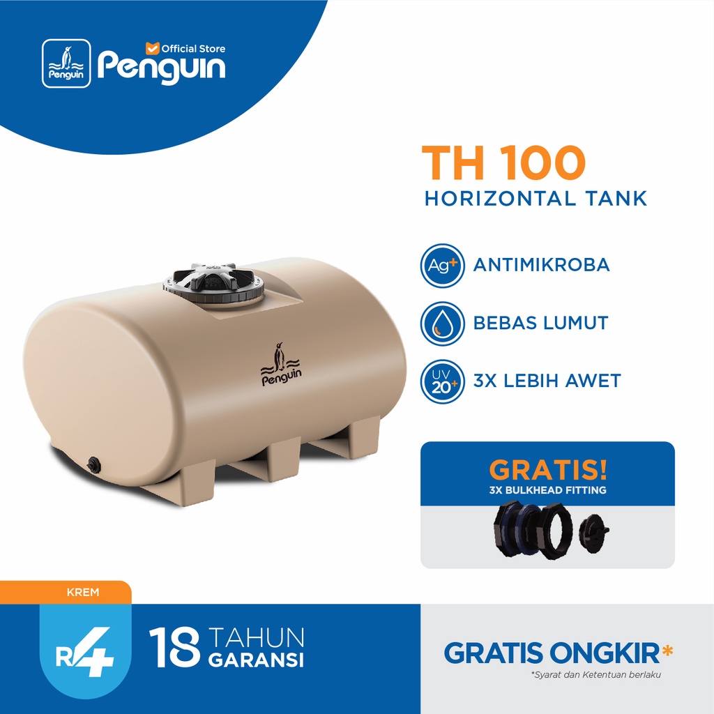 Jual Penguin TH-100 1000 Liter Toren Tandon Tangki Air Horizontal Tank ...