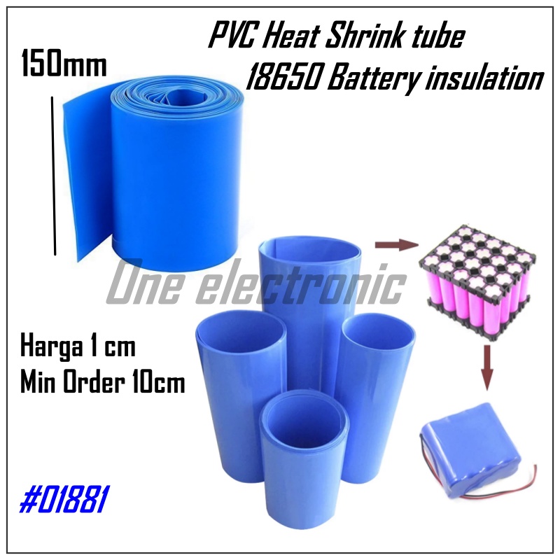 Jual 10cm PVC 150mm Heat Shrink Wrap Tube Wrap Li-ion 18650 Battery ...