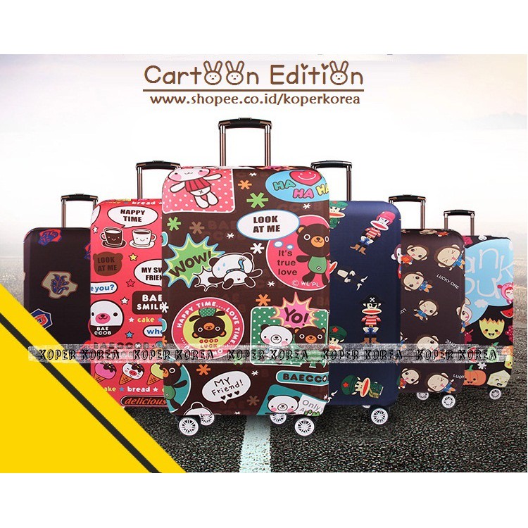 Jual Kain Penutup Koper import | kain Pelindung Koper lucu motif bear ...