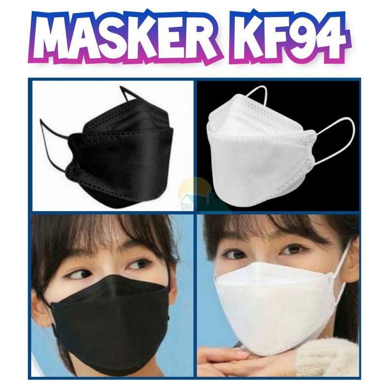 Jual MASKER KF94 10 PCS PER PACK || MASKE KF94 HITAM || MASKER KF94 ...