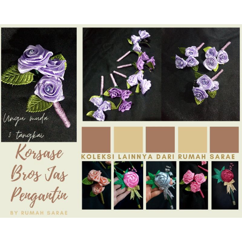 Jual Bros Panitia Korsase Jas Pengantin/Bunga Saku 3tangkai UNGU MUDA ...