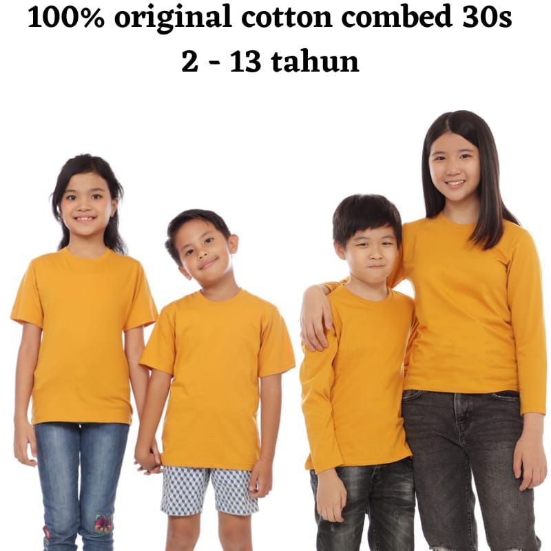 Jual Kaos Polos Anak Cotton Combed 30s Laki laki Perempuan Lengan Pendek, Lengan Panjang ,Anak ...