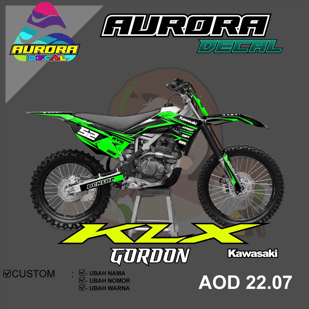 Jual Decal Dekal Sticker Stiker Striping KLX GORDON New Motif Supermoto ...