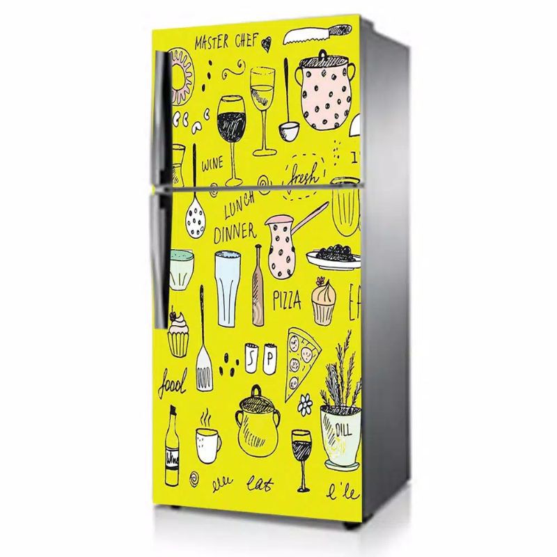 Jual stiker kulkas 2 pintu motif kitchen & ice cream | Shopee Indonesia