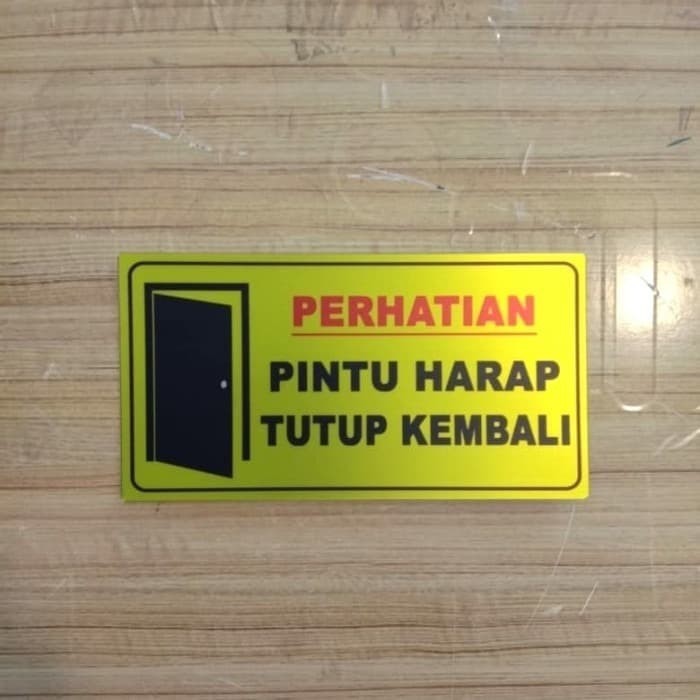 Jual LABEL PERHATIAN PINTU HARAP TUTUP KEMBALI UK 8X18CM | Shopee Indonesia