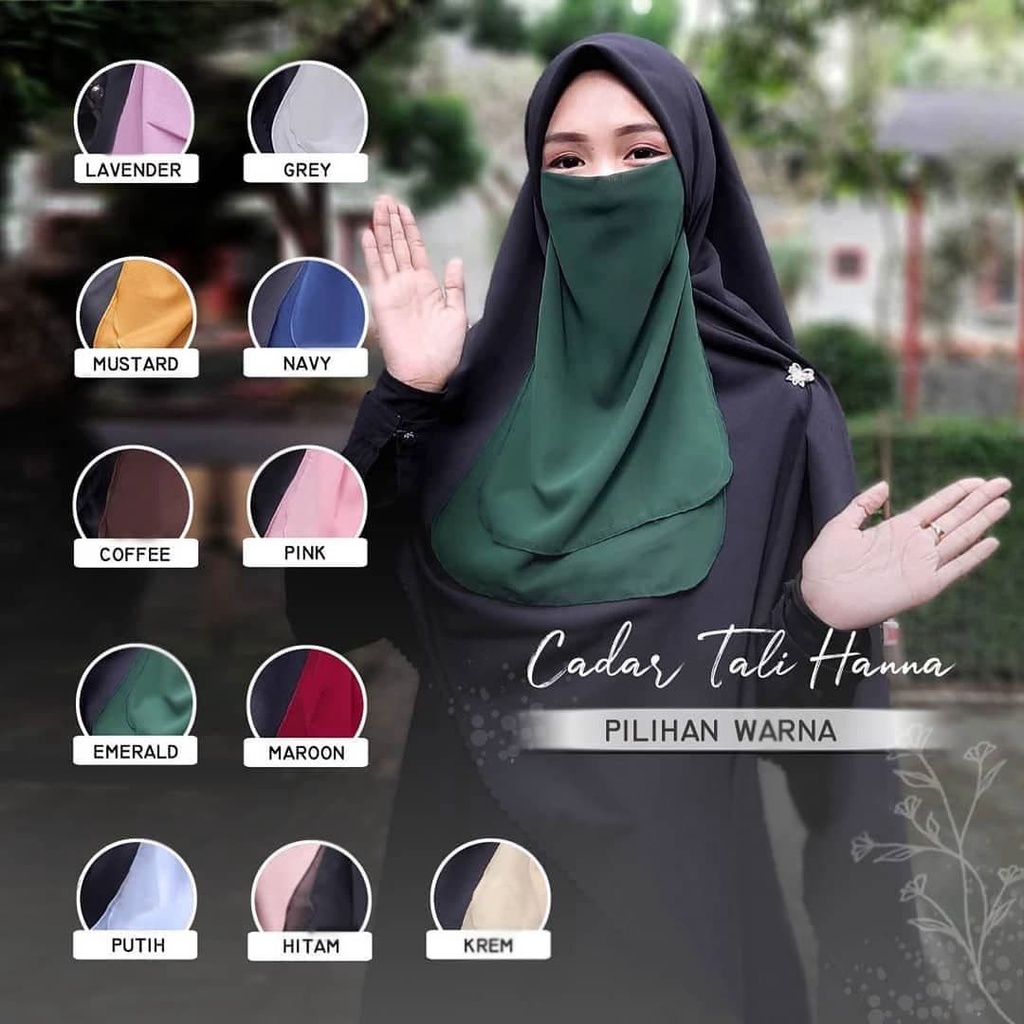 Jual TERMURAH Instan Niqab Yaman Cadar Tali Dua Layer Hanna Ceruty Babydoll Premium / Jilbab ...