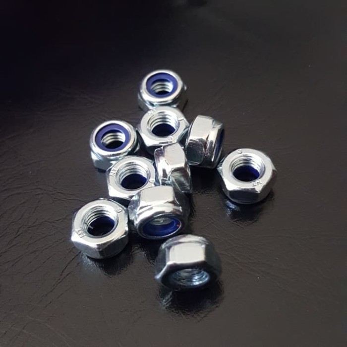 Jual 5pcs SUS 304 Mur Lock Nut M8 M10 M12 Anti Slip Mur Nylon 8MM 10MM 12MM | Shopee Indonesia