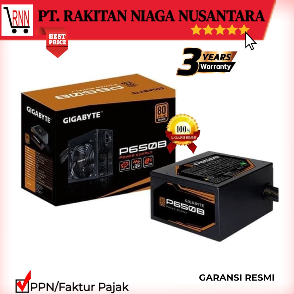 Jual Gigabyte P650B 650W 80+ Bronze PSU GIGABYTE 650W | Shopee Indonesia