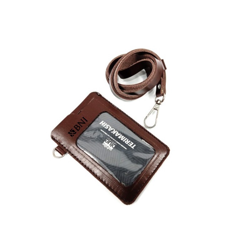 Jual Name Tag Kulit Asli Sapi Logo Bank BNI Warna Coklat Tua - Garansi ...