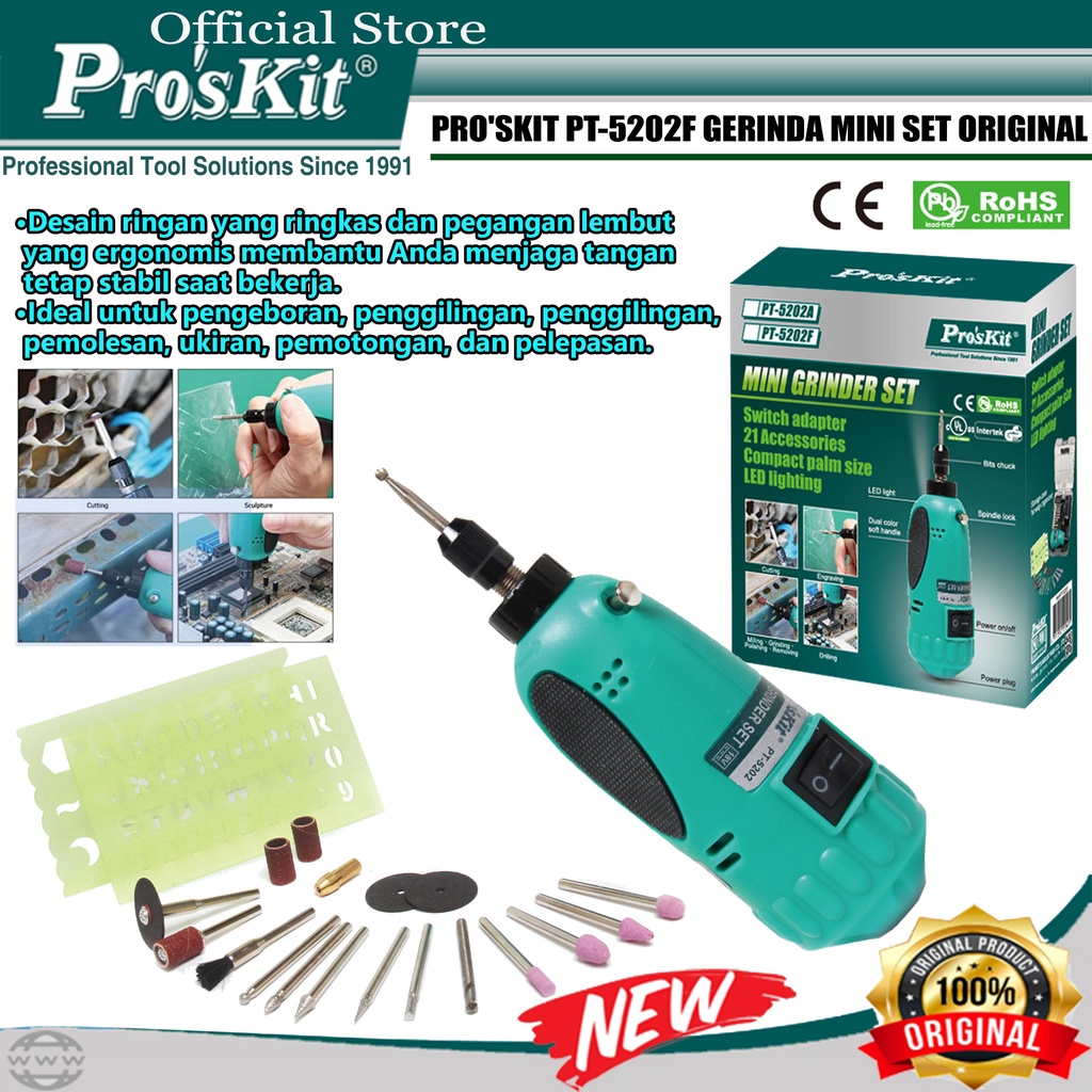 Jual Pro'sKit - Gerinda Mini Set Pro'sKit Pt-5202F Original / Gerinda Mini Terbaik / Gerinda ...