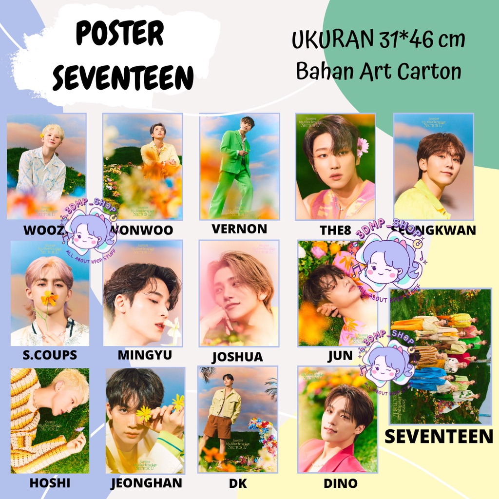 Jual POSTER SEVENTEEN SEVENTEENTH HEAVEN MINGYU JEONGHAN WONWOO HOSHI THE8 JOSHUA JUN SCOUPS ...
