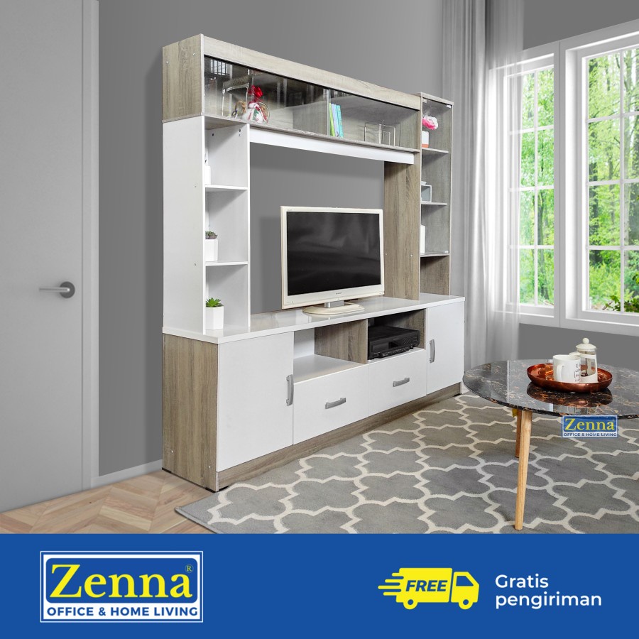 Jual Zenna wall unit TV 15 / tv cabinet besar / meja tv besar /rak tv ...