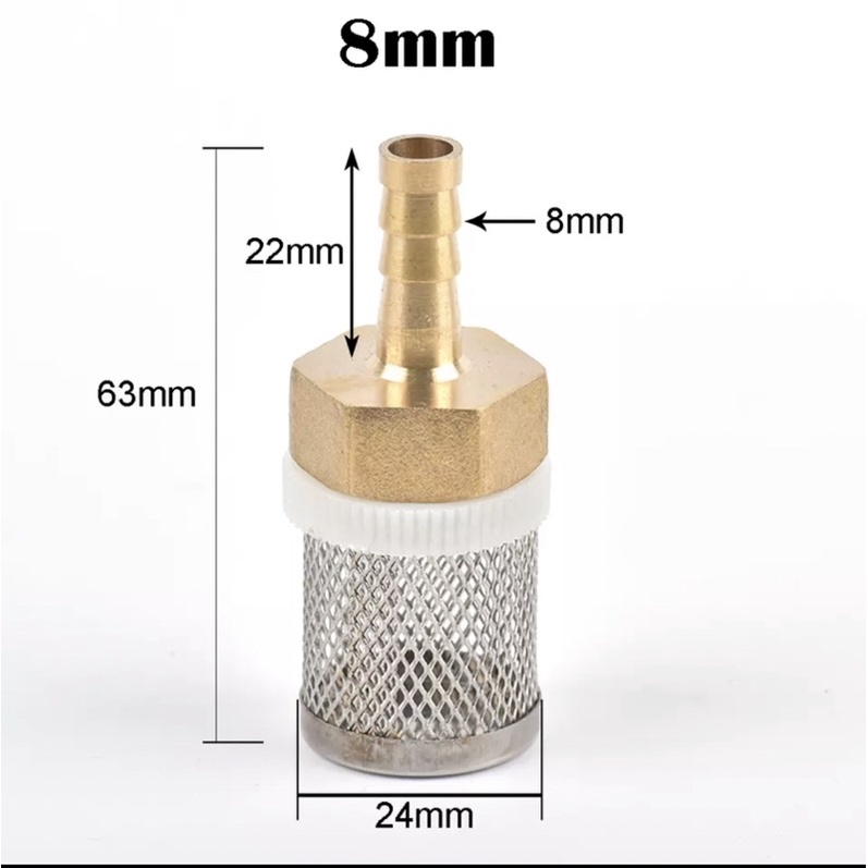 Jual Saringan Air Kuningan irigasi 8mm Stainless Steel Mesh Filter 1/2 ...