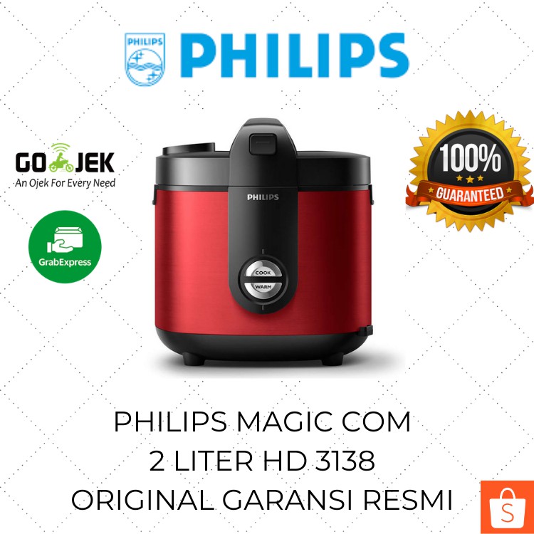 Jual Philips Rice Cooker 2 Liter HD 3138 / Mejikom Philips / Mejicom ...