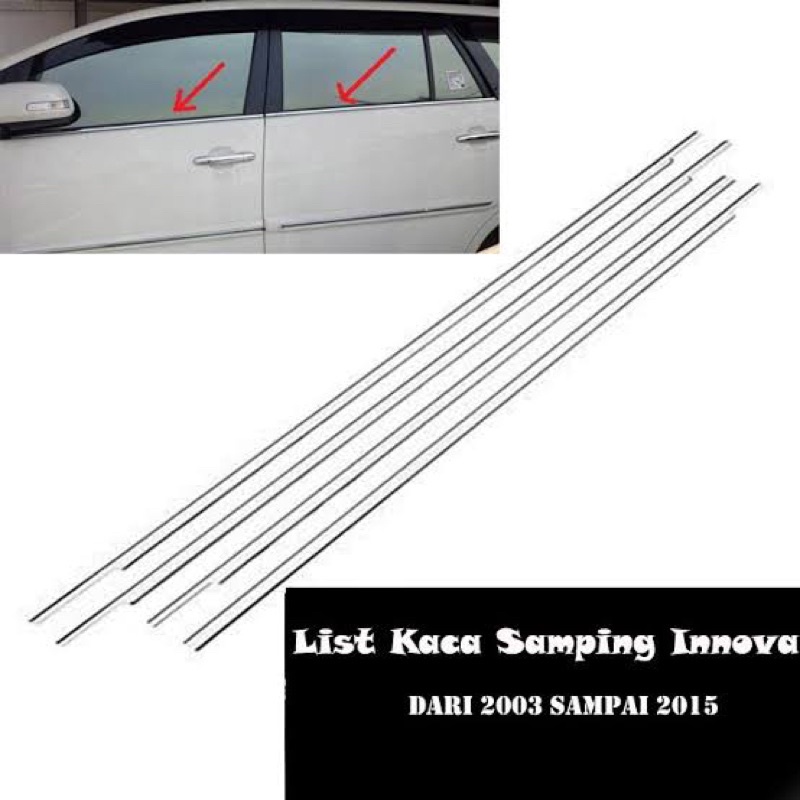 Jual list chrome samping kaca innova | Shopee Indonesia
